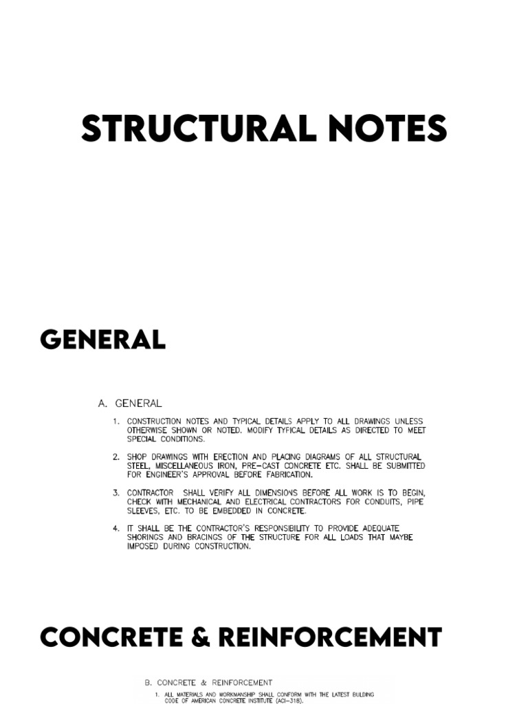 Structural Notes - For Plate | PDF