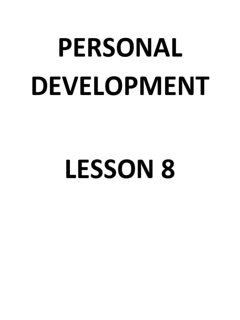 PERSONAL-DEVELOPMENT-LESSON-8 | PDF
