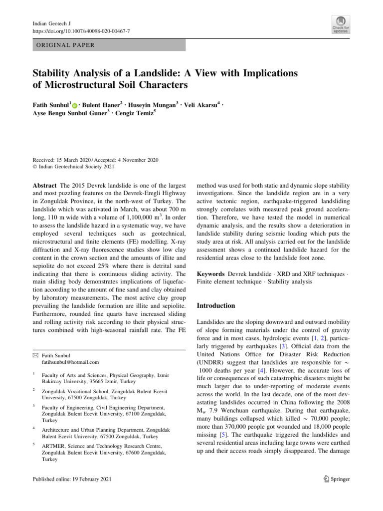 5. Stability analysis of a landslide_Microstructural Soil Characters | PDF | Landslide ...