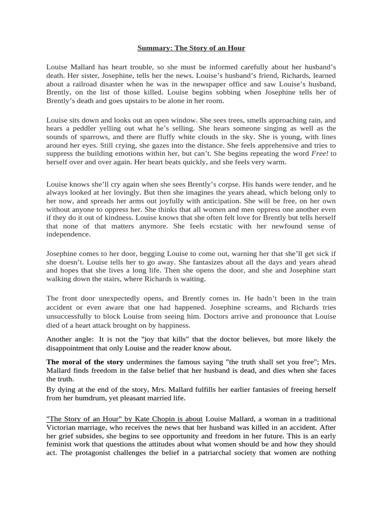 "The Story of an Hour: Feminine Freedom" | PDF