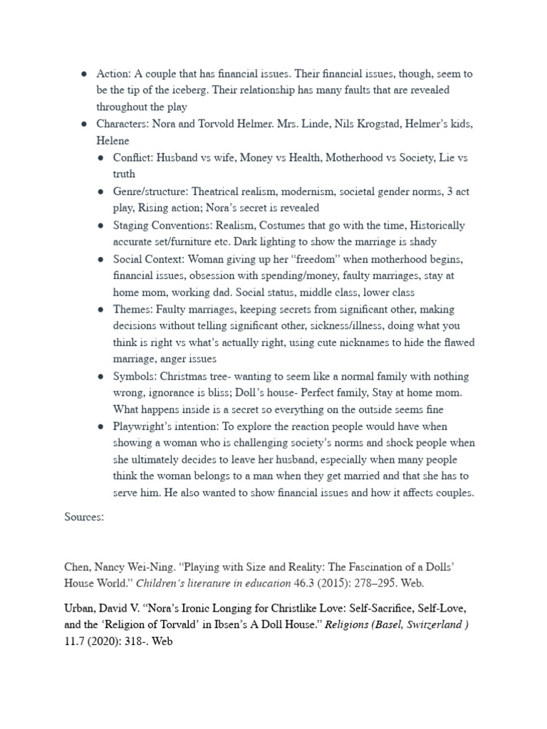 A Doll's House Paper | PDF