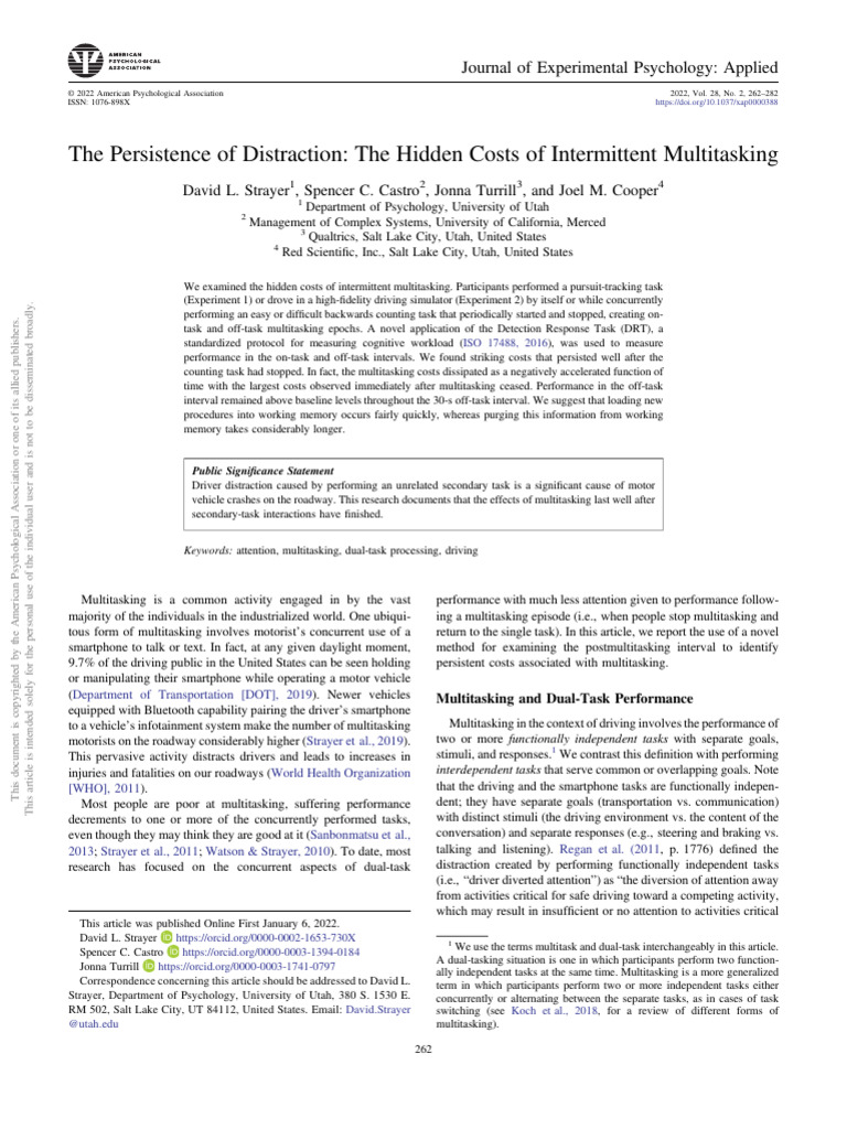 The Persistence of Distraction - The Hidden Costs of Intermittent ...
