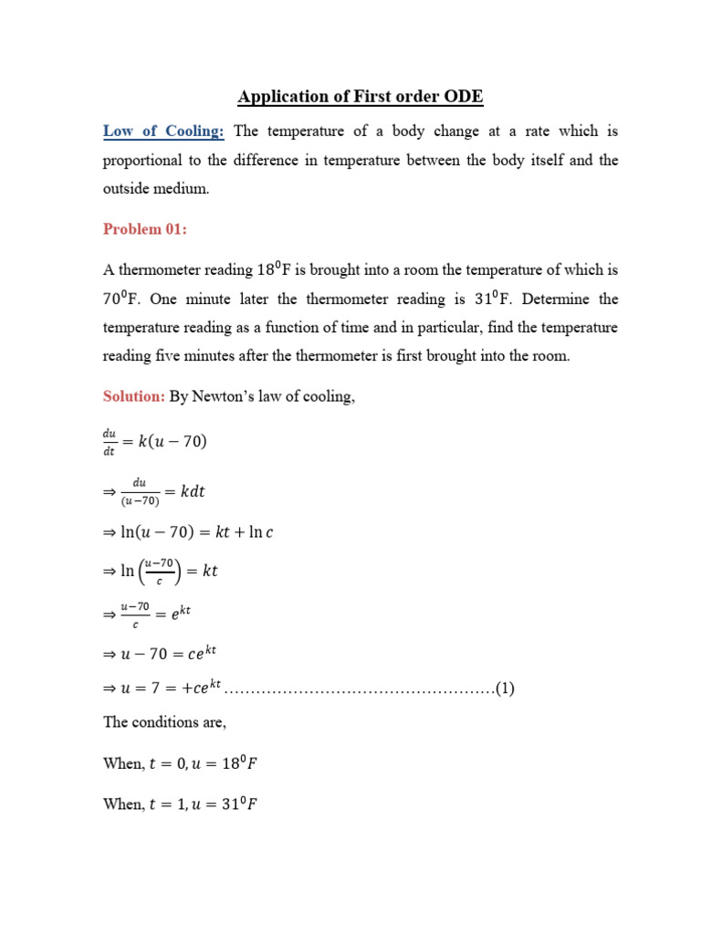 Application of First Order ODE 2 | PDF | Differential Equations ...