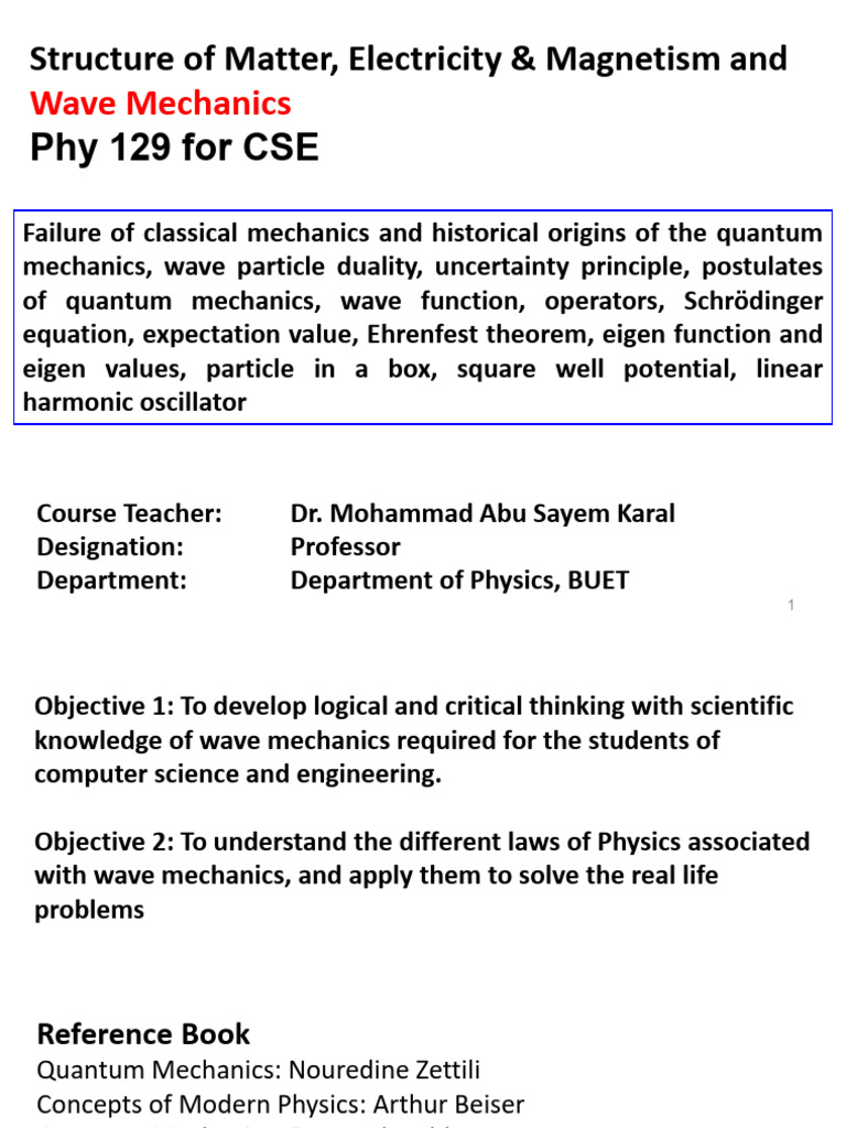 WM All Slides CT | PDF | Schrödinger Equation | Quantum Mechanics