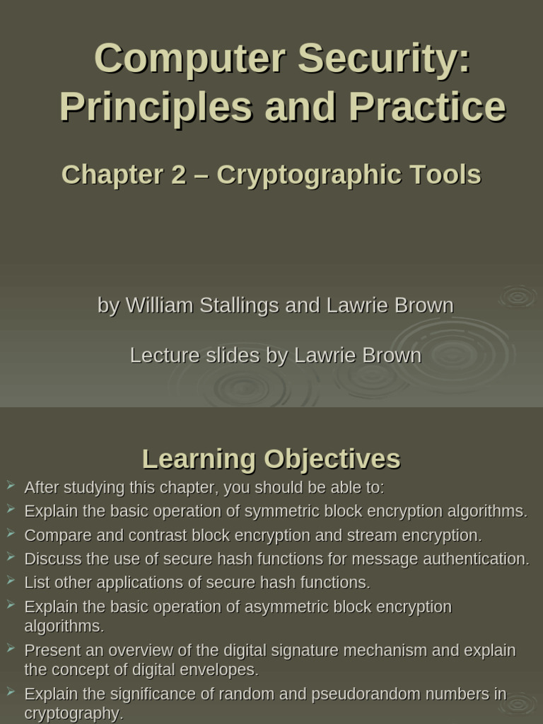 Ch02 Cryptographic Tools | PDF | Cryptography | Public Key Cryptography