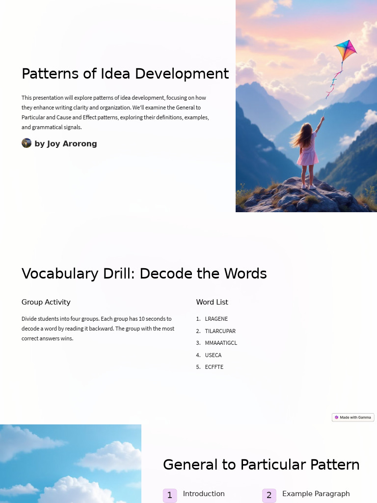Patterns of Idea Development | PDF | Transport | Causality
