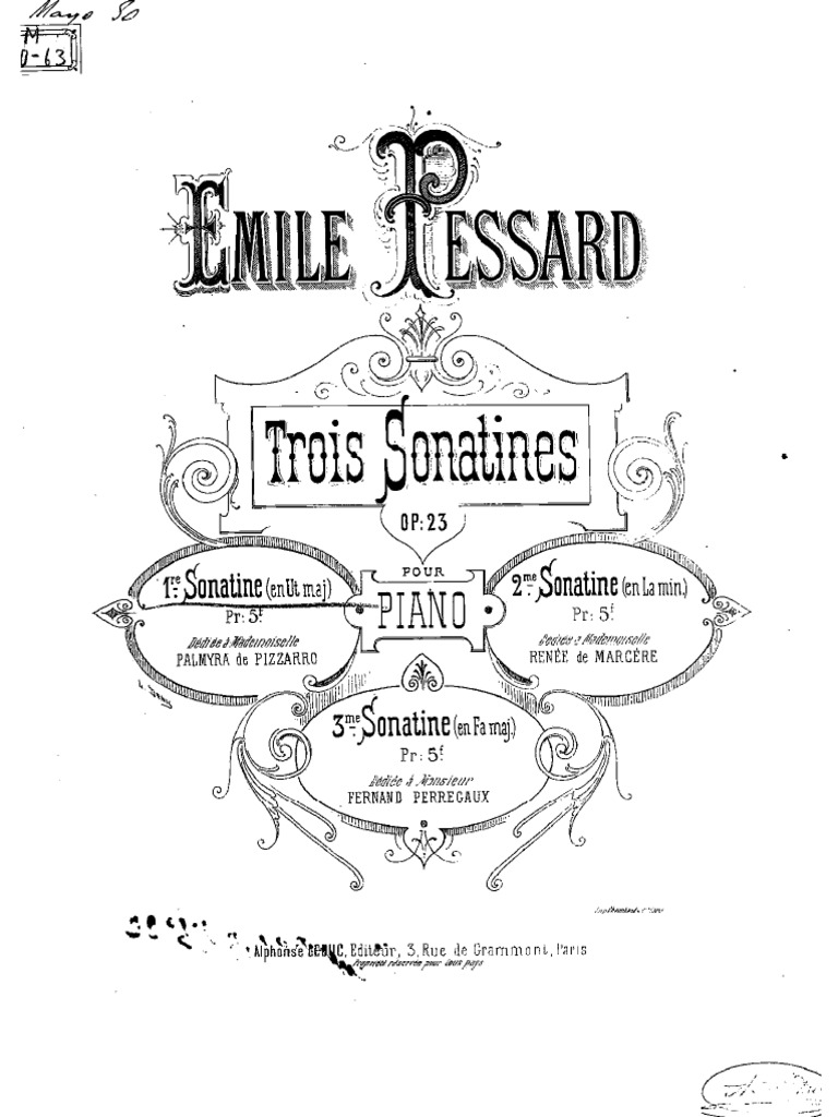 Pessard - 3 Sonatines Op23 No1 PF | PDF