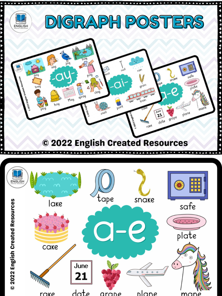 Digraph Posters Colored Copyright 2022 English Created Resources | PDF