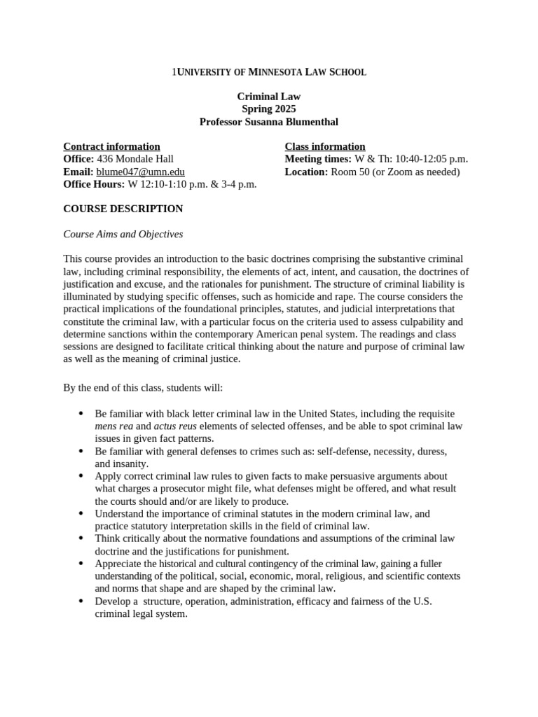2025 SYLLABUS | PDF | Criminal Law | Criminal Justice