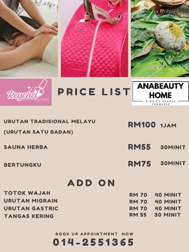 Beige Minimalist Beauty Price List Flyer (1) | PDF