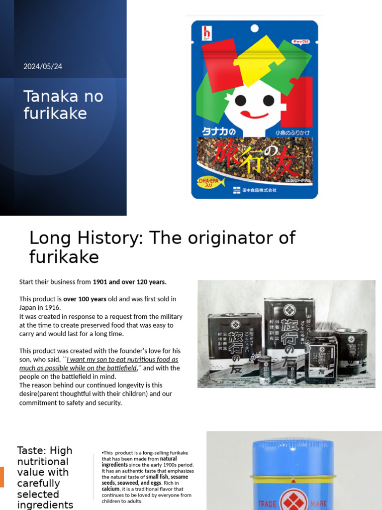 Tanaka Foods: 100+ Years of Furikake | PDF | Starch | Foods