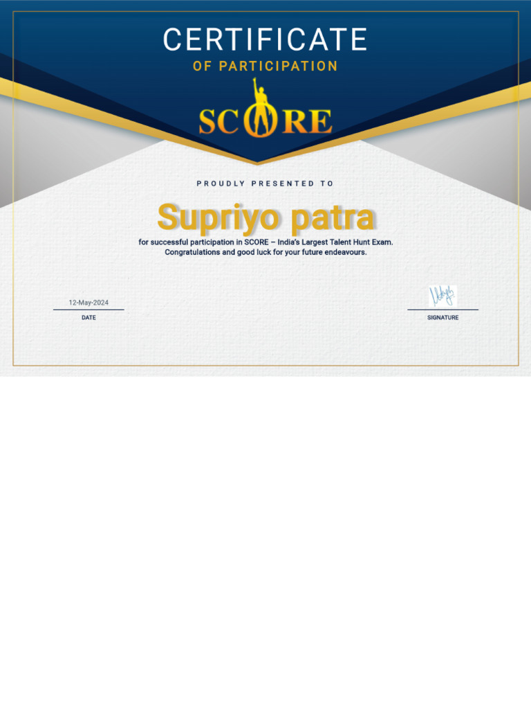 Score Certificate | PDF