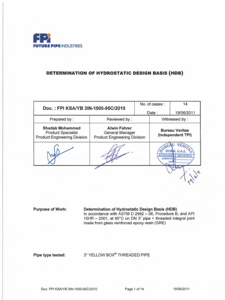 Fpi Ksa Yb 3in 1500 95c 2010 Pdo Approved Report | PDF