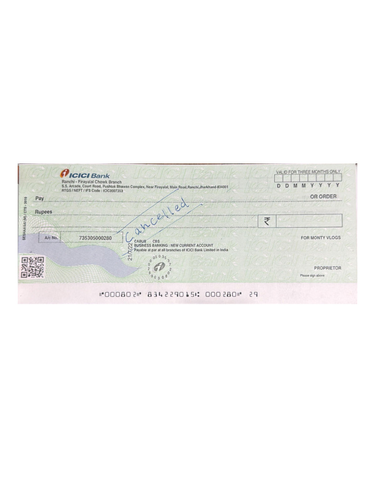 Cancelled Cheque | PDF