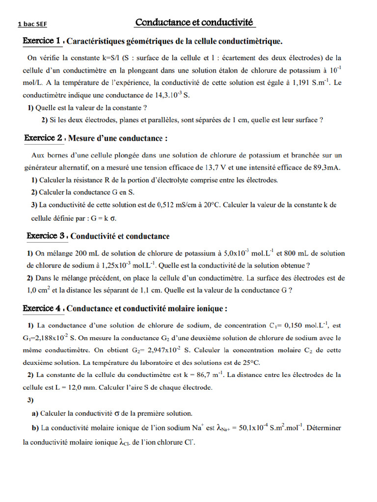 1 bac SEF conductance | PDF