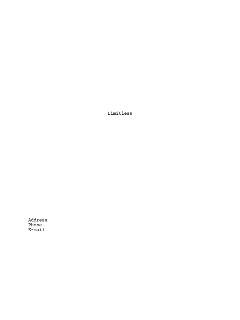 Limitless Final Edit | PDF