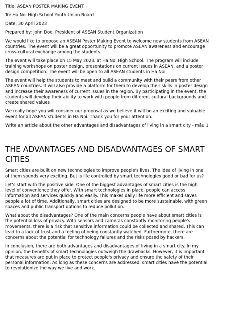 The Advantages and Disadvantages of Smart Cities | PDF