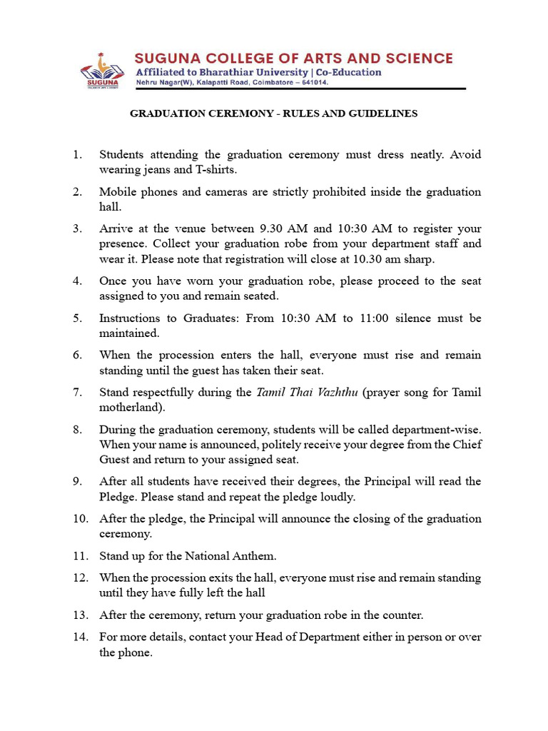 English Instructions To Graduates | PDF