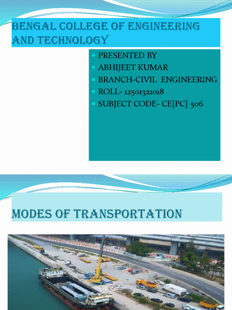 Overview of Transportation Modes | PDF