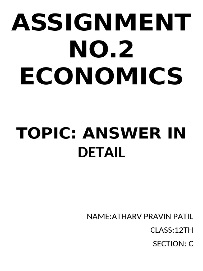 Economics Assignment 2 | PDF