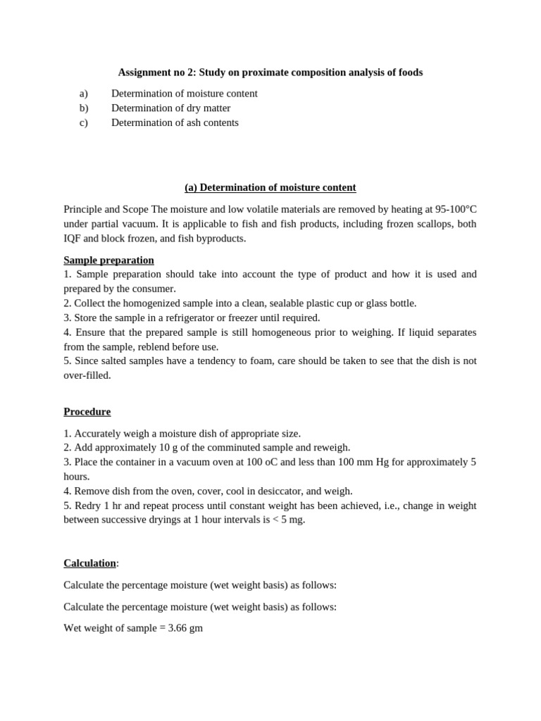 Proximate Composition Analysis of Foods | PDF | Refrigerator | Materials