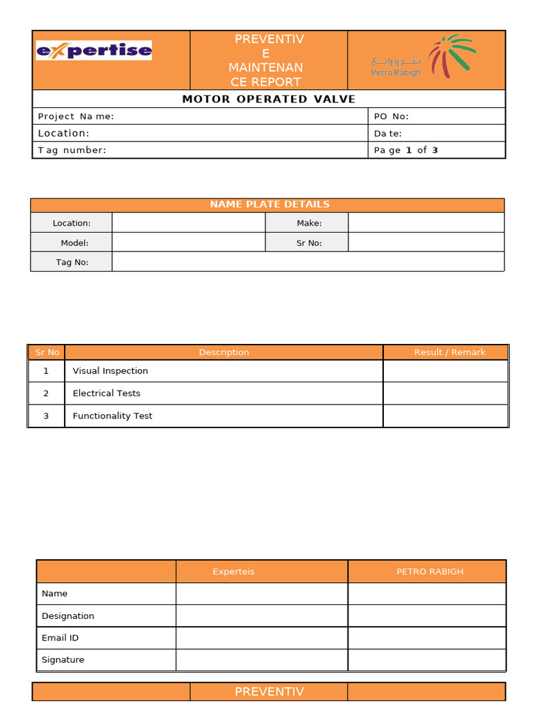 14.MOV Test form (1) | PDF | Electrical Connector | Valve