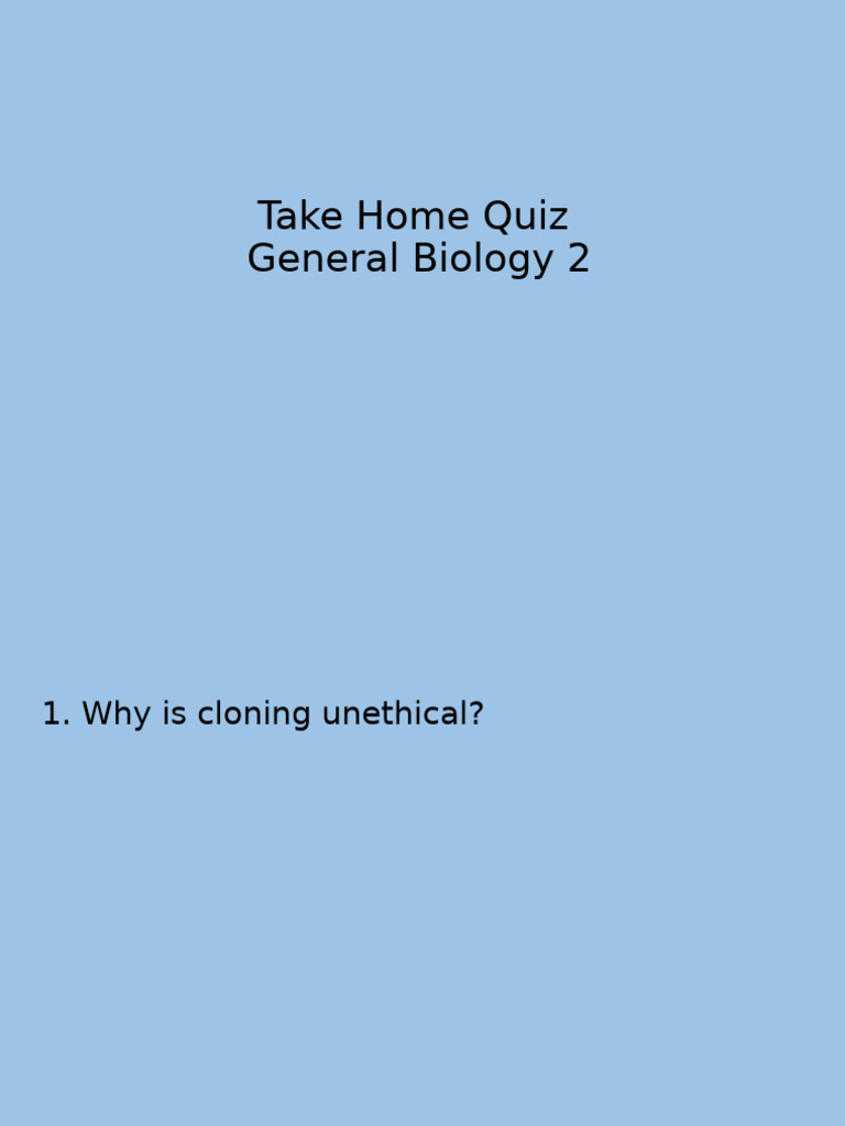General Biology 2 Take Home Quiz | PDF