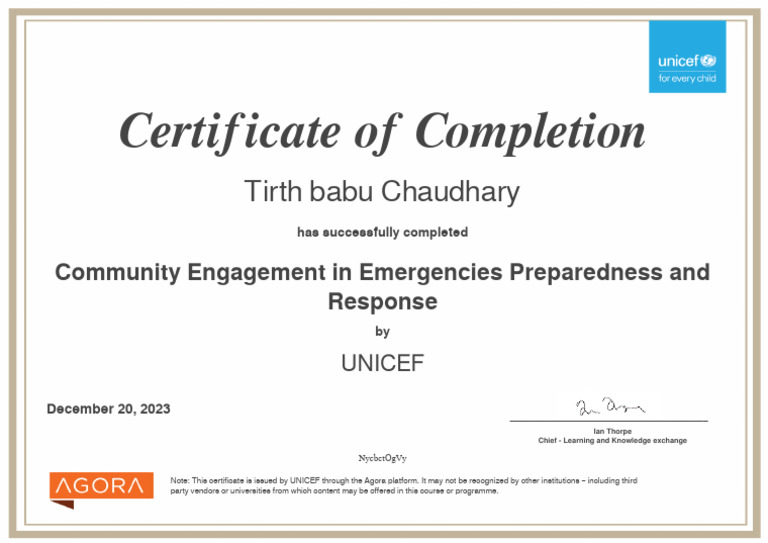 Community Engagement - Certificate | PDF