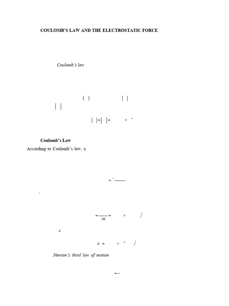 Coulomb's Law and Electrostatic Forces | PDF | Electric Charge | Force