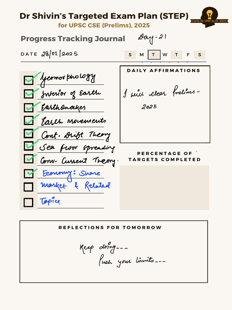 Progress Tracking Journal - 250128 - 210013 | PDF