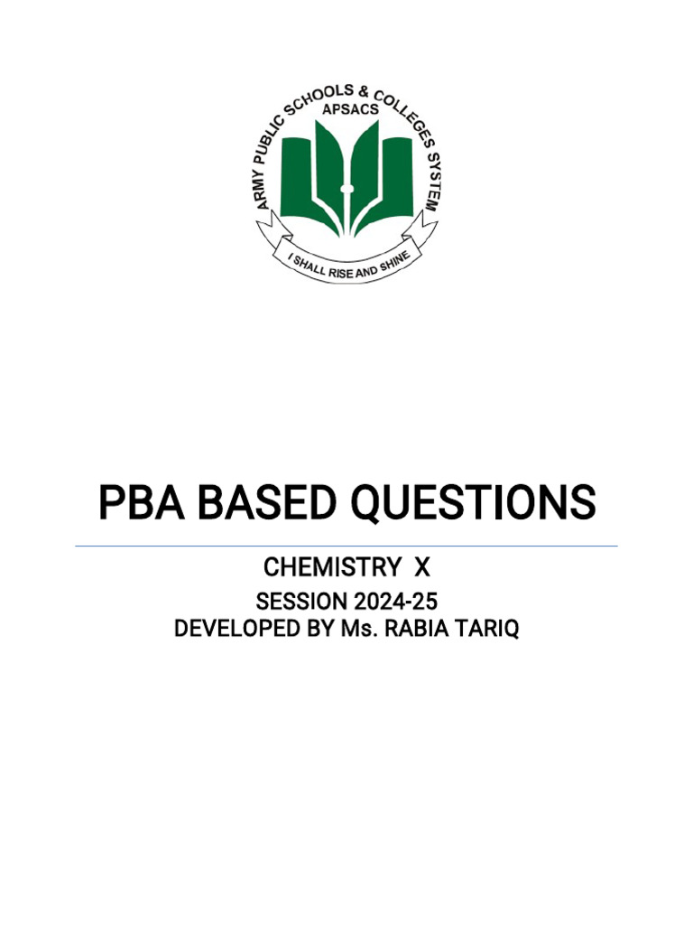 Class X Pba Notes | PDF | Titration | Chemistry