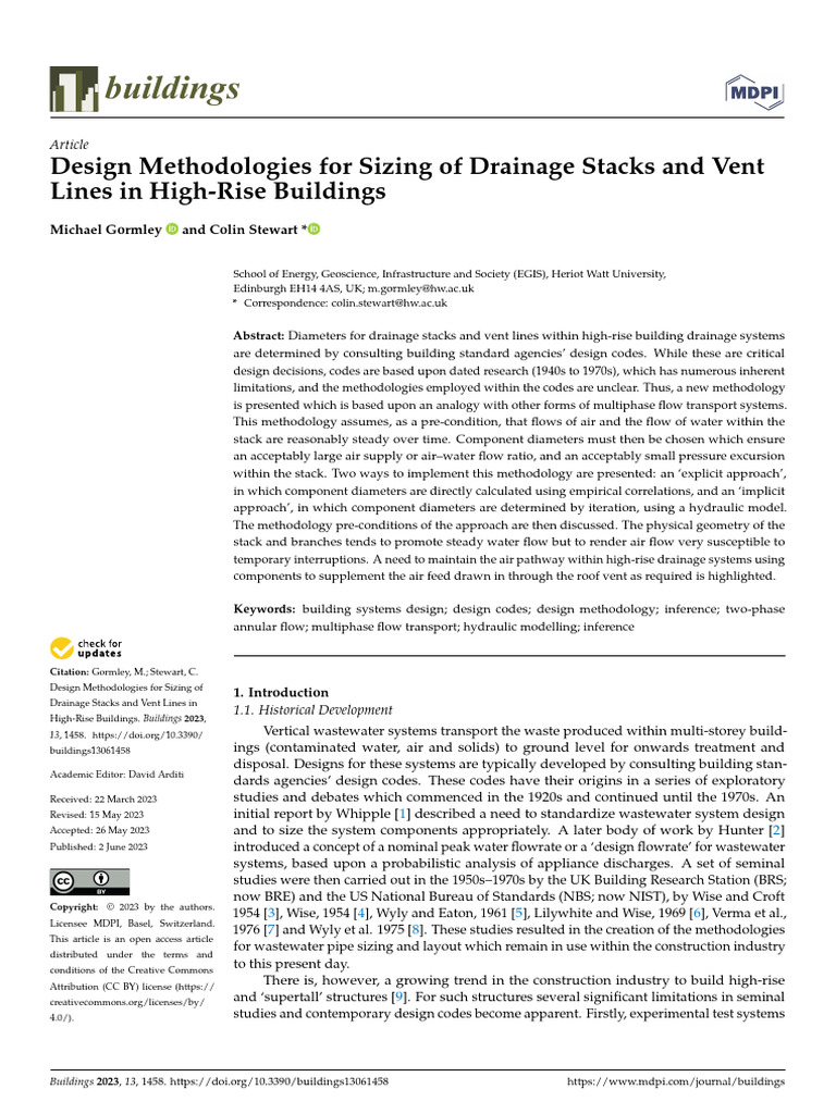 Sizing of Drainage Stacks and Vent | PDF | System
