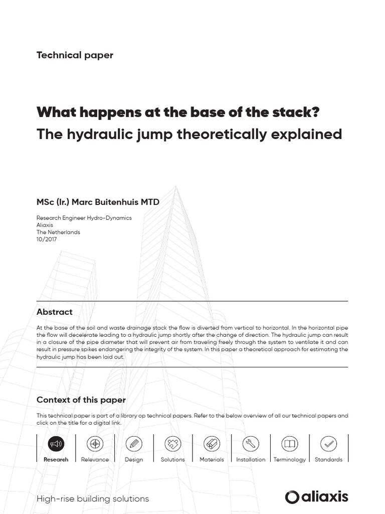 Hydraulic Jump in High-Rise Drainage | PDF | Force | Flow Measurement