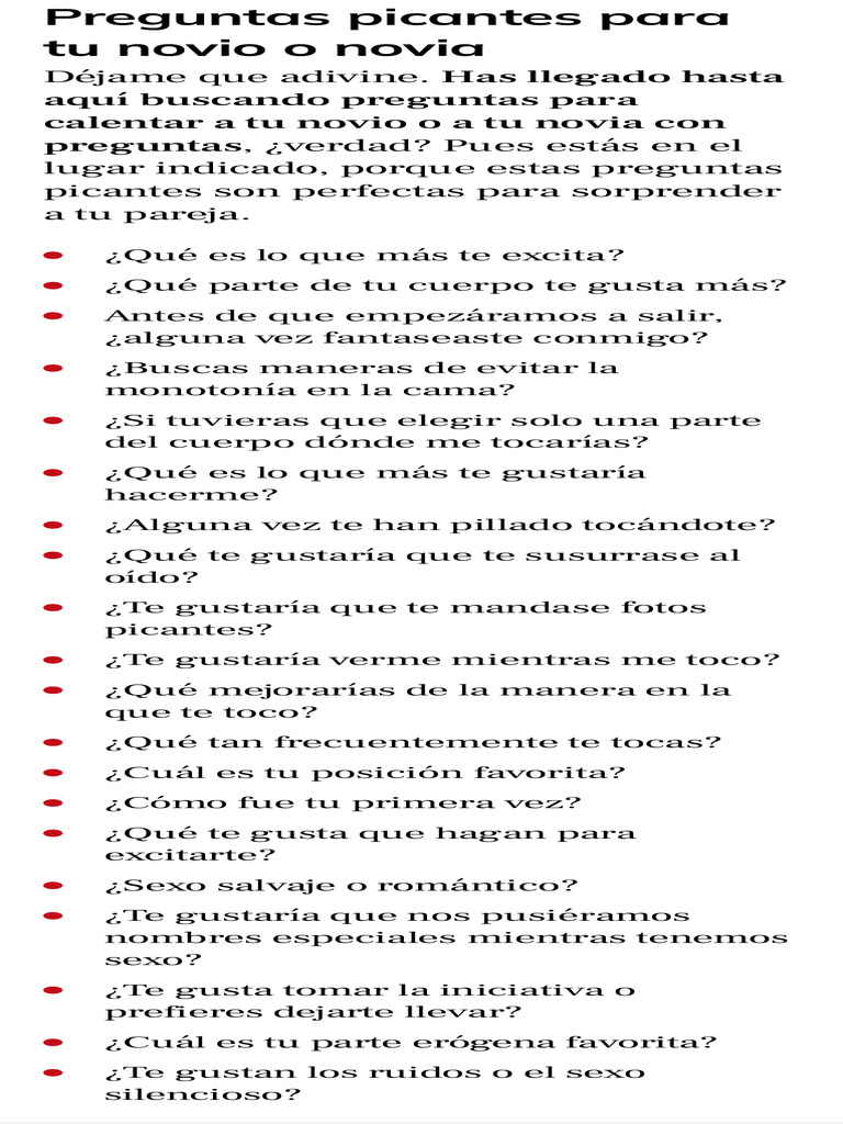 Preguntas Picantes para Parejas | PDF