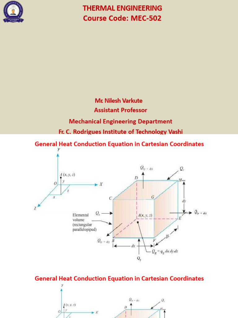 General Heat Conduction Equation in Cartesian Coordinates - SH-2024 | PDF