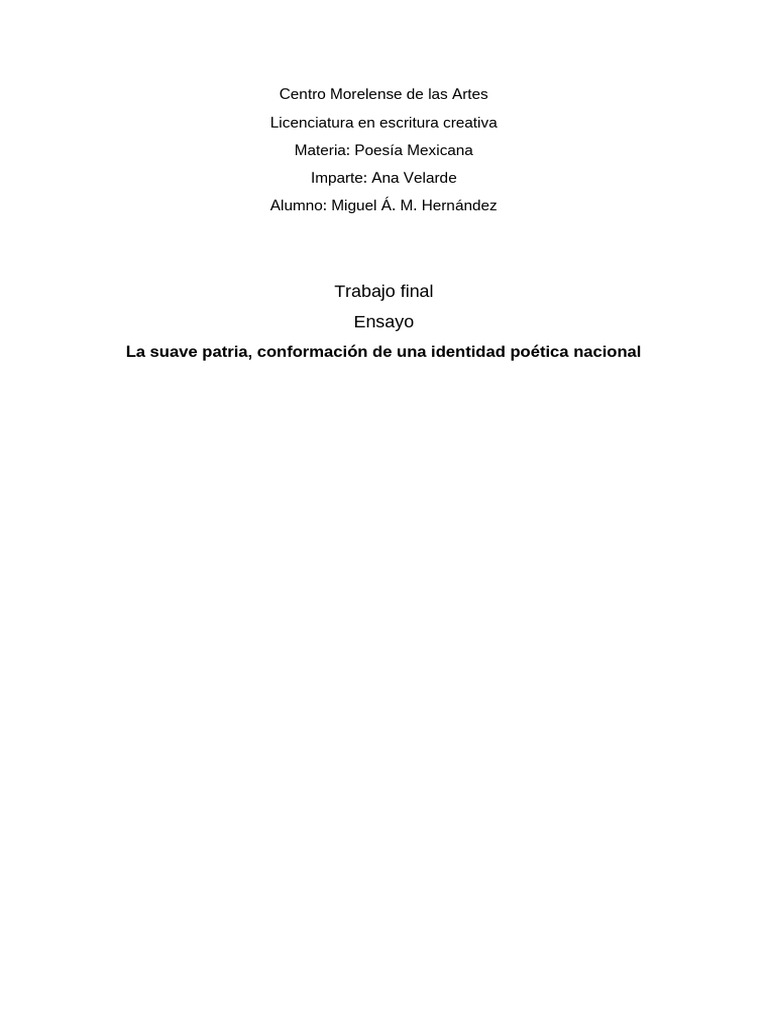 La Identidad Poética de México | PDF | Poesía | México