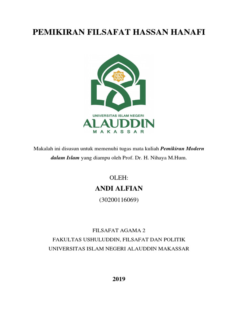 Pemikiran Filsafat Hassan Hanafi | PDF