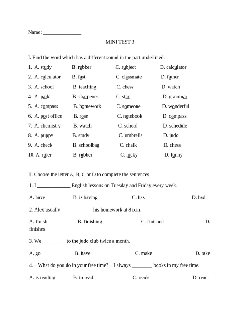 Mini Test 3 Pdf