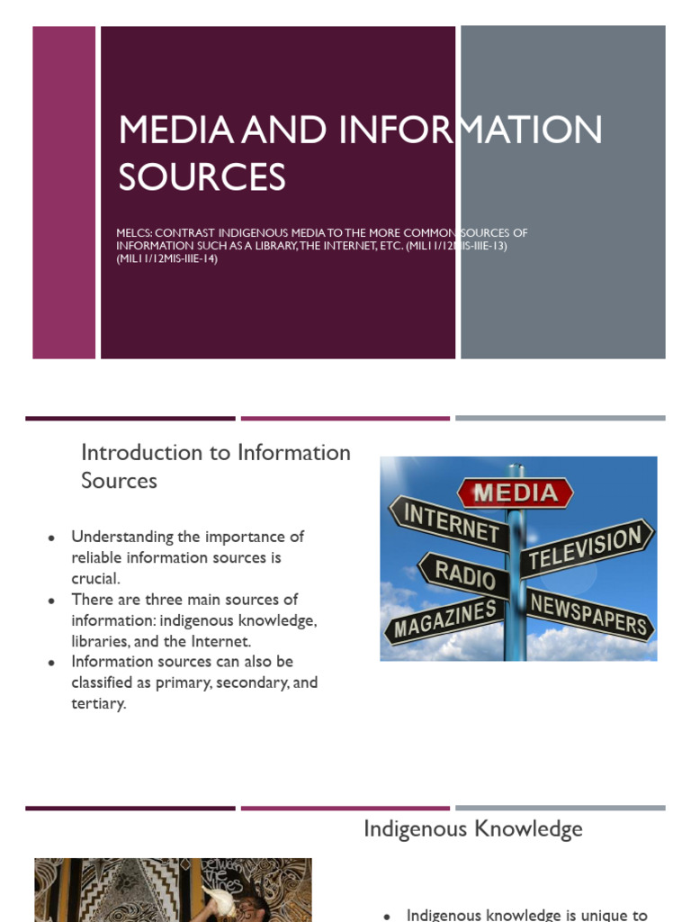 Q3_6Media-and-Information-Sources | PDF | Libraries | Internet