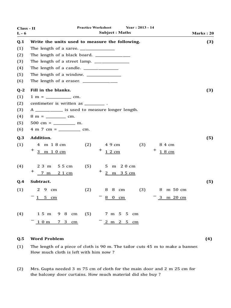 CBSE Class 2 Maths Practice Worksheets (24) | PDF