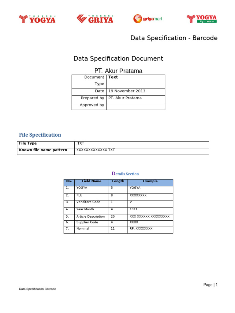 Vend Barcode Spec | PDF