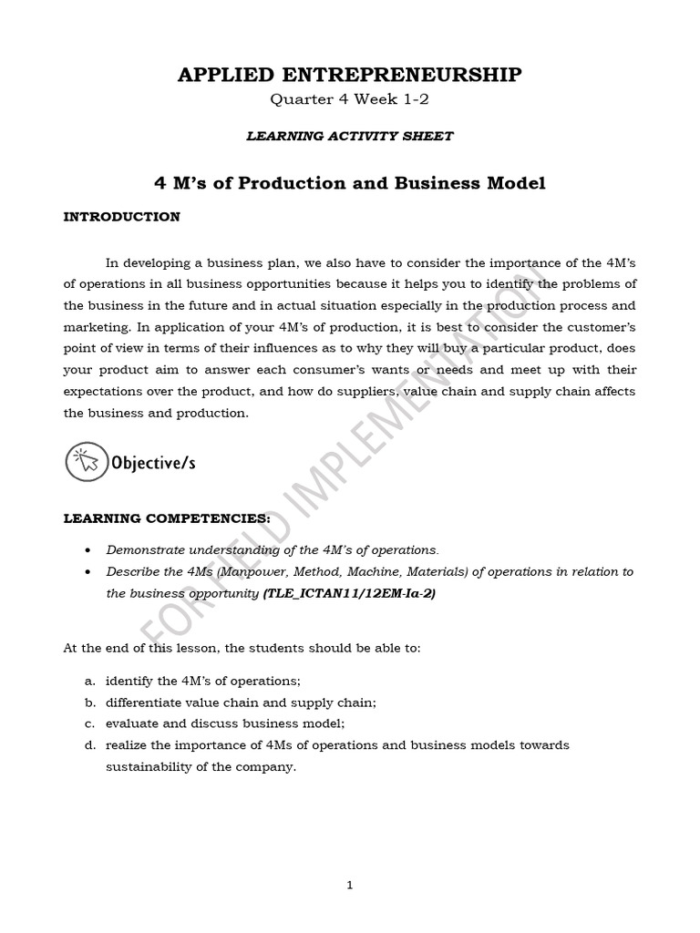 Las Entrep q2 Wk 1 to 2 Gomez | PDF | Supply Chain | Business Model