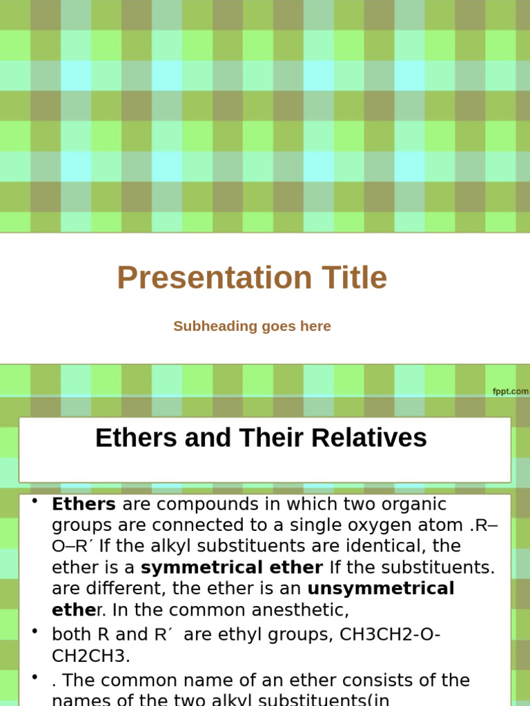 Ethers | PDF | Ether | Functional Group