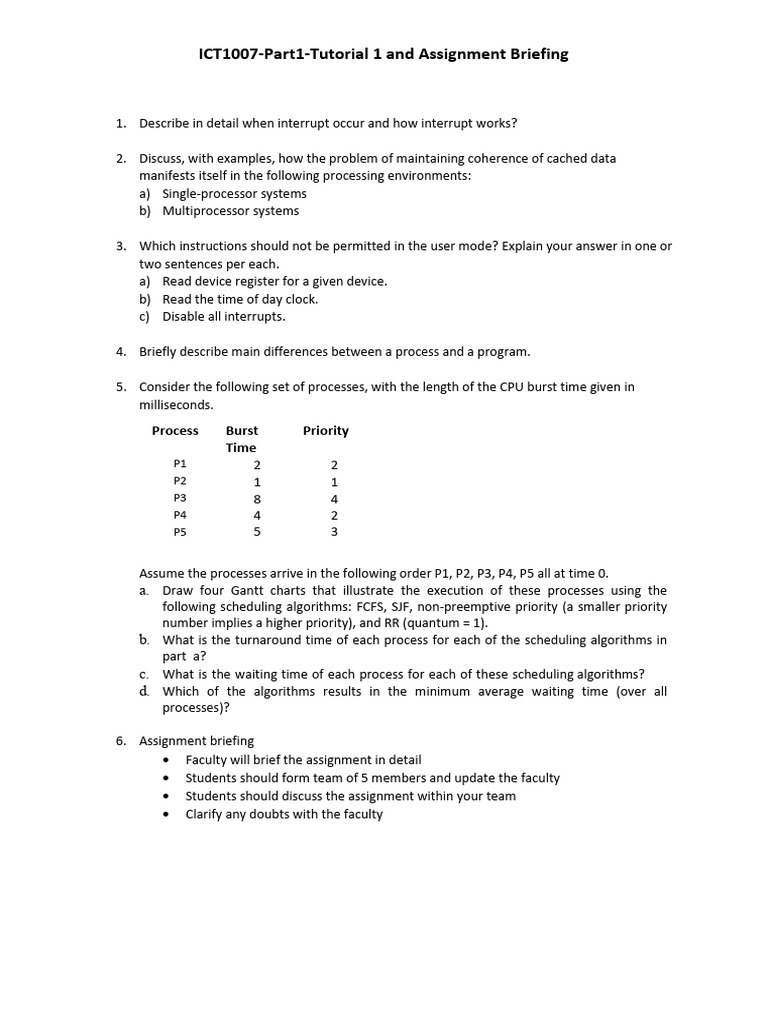 ICT1007-Part1-Tutorial1(Question) | PDF
