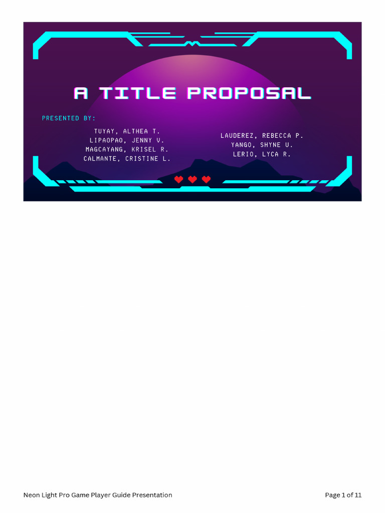 Neon Light Pro Game Player Guide Presentation 1 | PDF