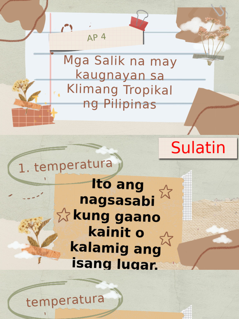 Mga Salik Na May Kinalaman Sa Klinang Tropikal NG Pilipinas | PDF