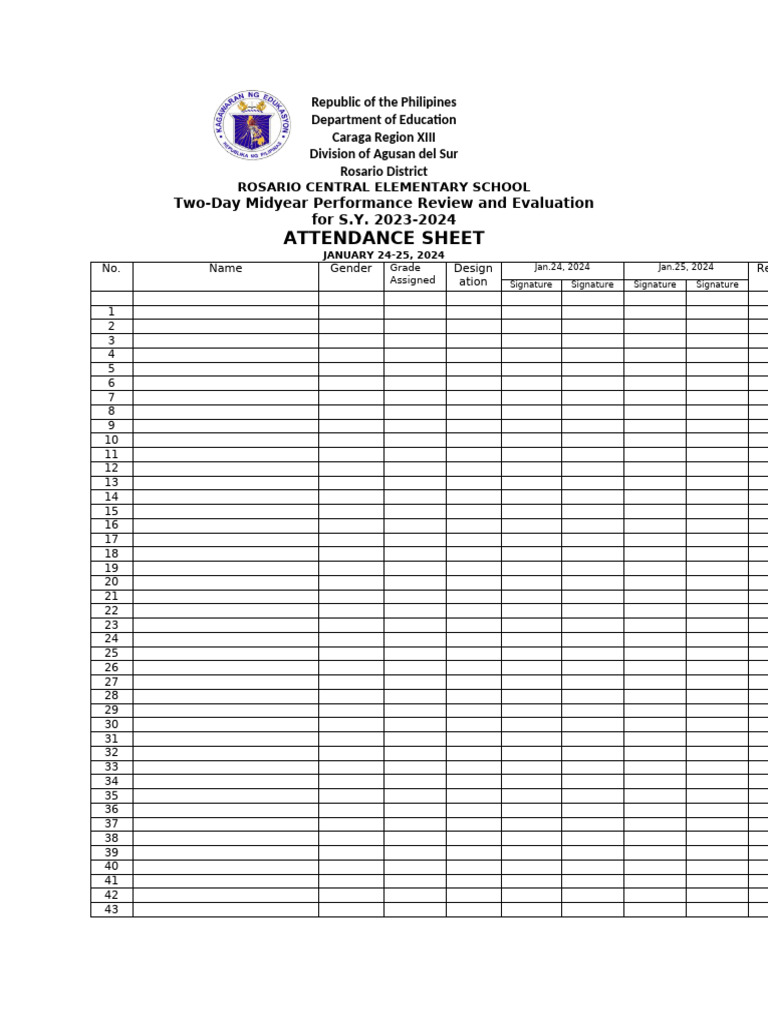Midyear Performance Review Attendance 2024 | PDF