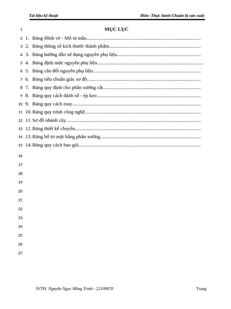 Hướng Dẫn Trình Bày Tlkt | PDF