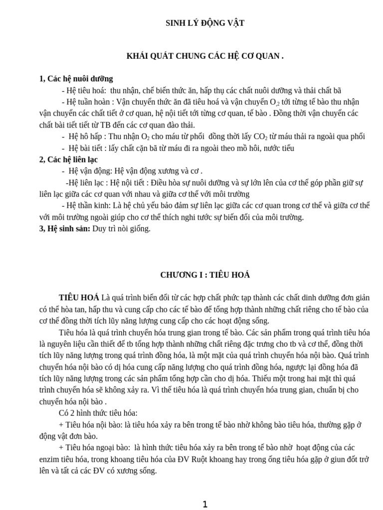 Sinh Ly Dong Vat | PDF