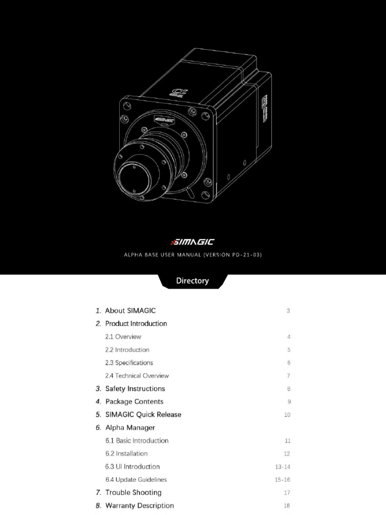 Simagic Alpha Base User Manual | PDF